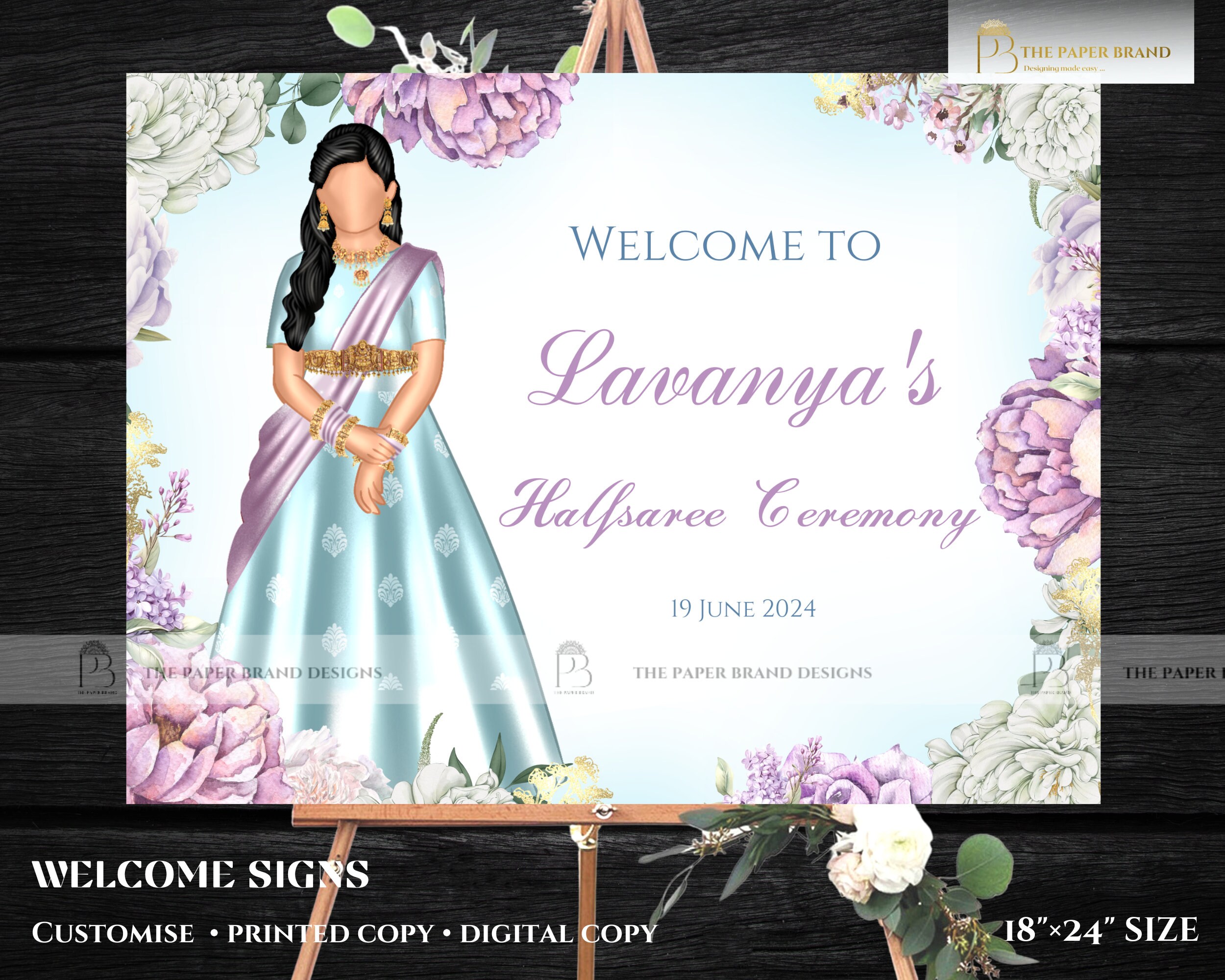 Half Saree Ceremony Poster, Half Saree Function Sign, Puberty ...