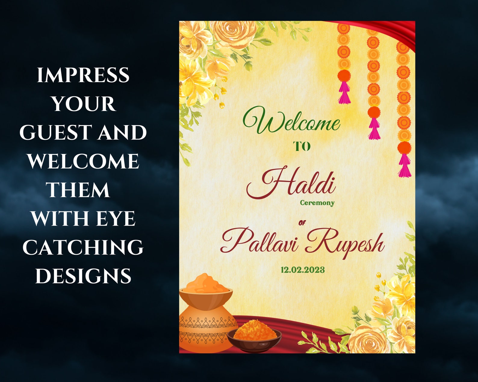 Haldi Welcome Signs & Pithi Signs Haldi Posters to Haldi - Etsy