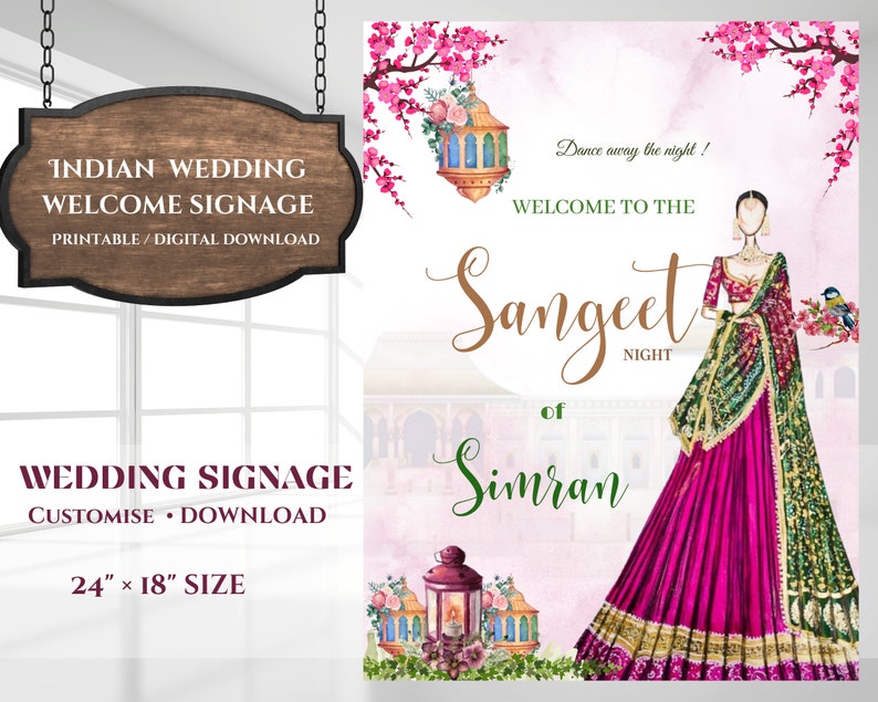 Sangeet Welcome Signs & Sangeet Signs, Haldi Posters to Sangeet Welcome ...