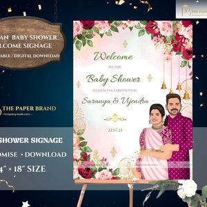 Indian Baby Shower Signs | Valaikappu, Godh Bharai Ceremony Welcome ...