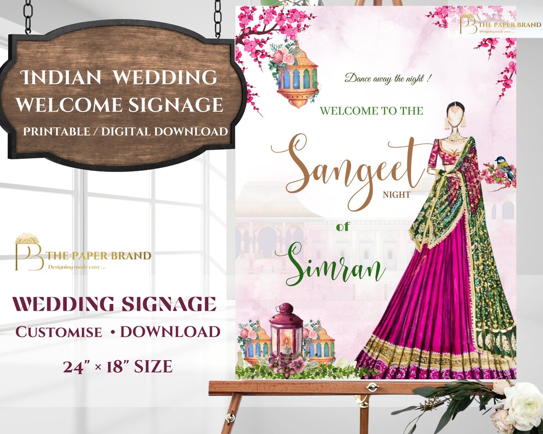 Sangeet Welcome Signs & Sangeet Signs, Haldi Posters to Sangeet Welcome ...