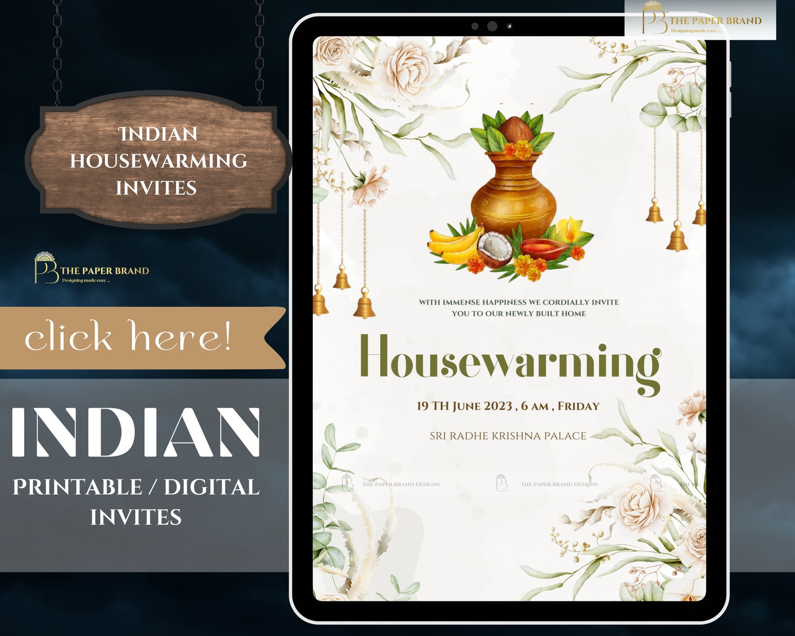 Digital House Warming Indian Invitation & Grihapravesham Invites as ...