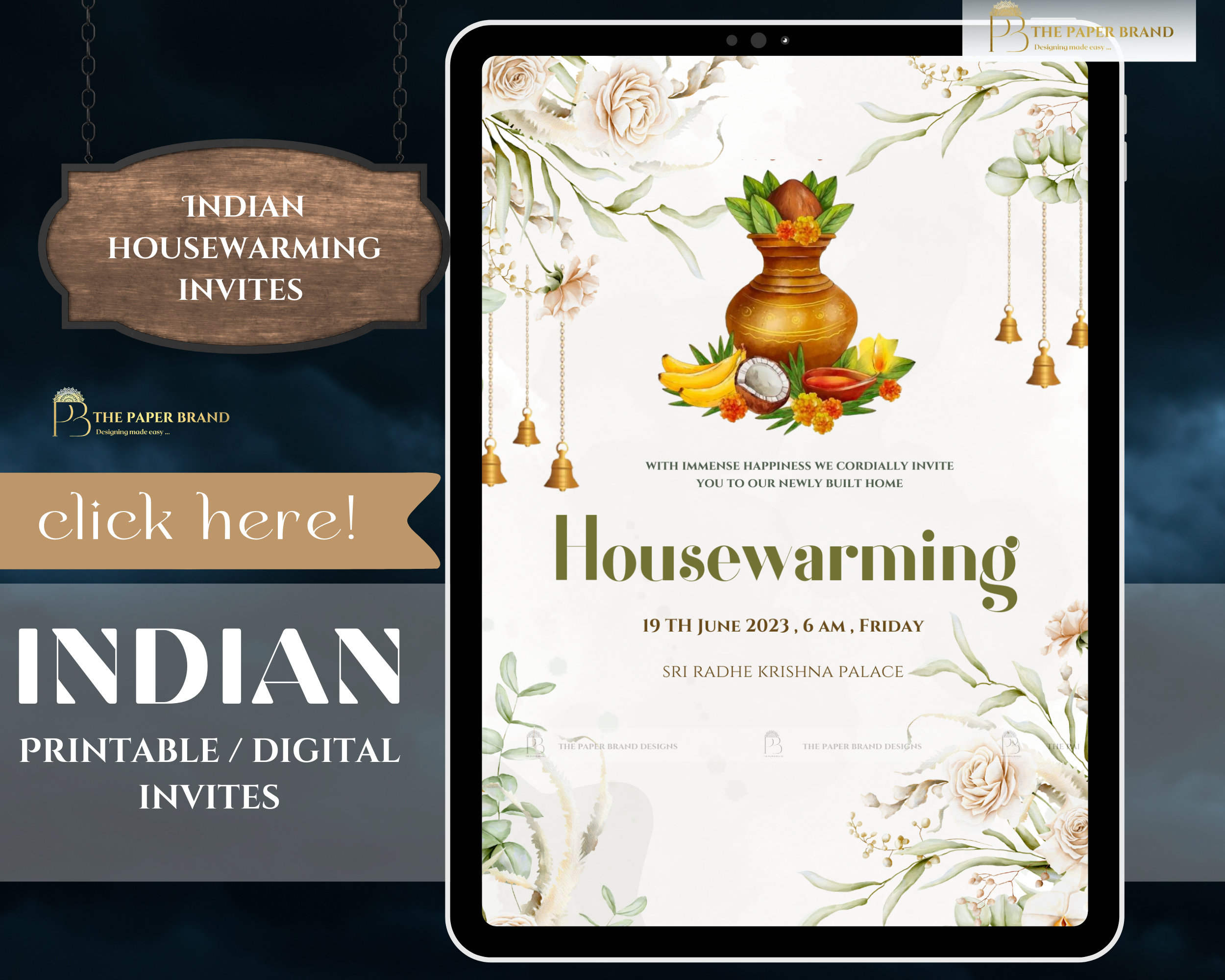 Digital House Warming Indian Invitation & Grihapravesham - Etsy