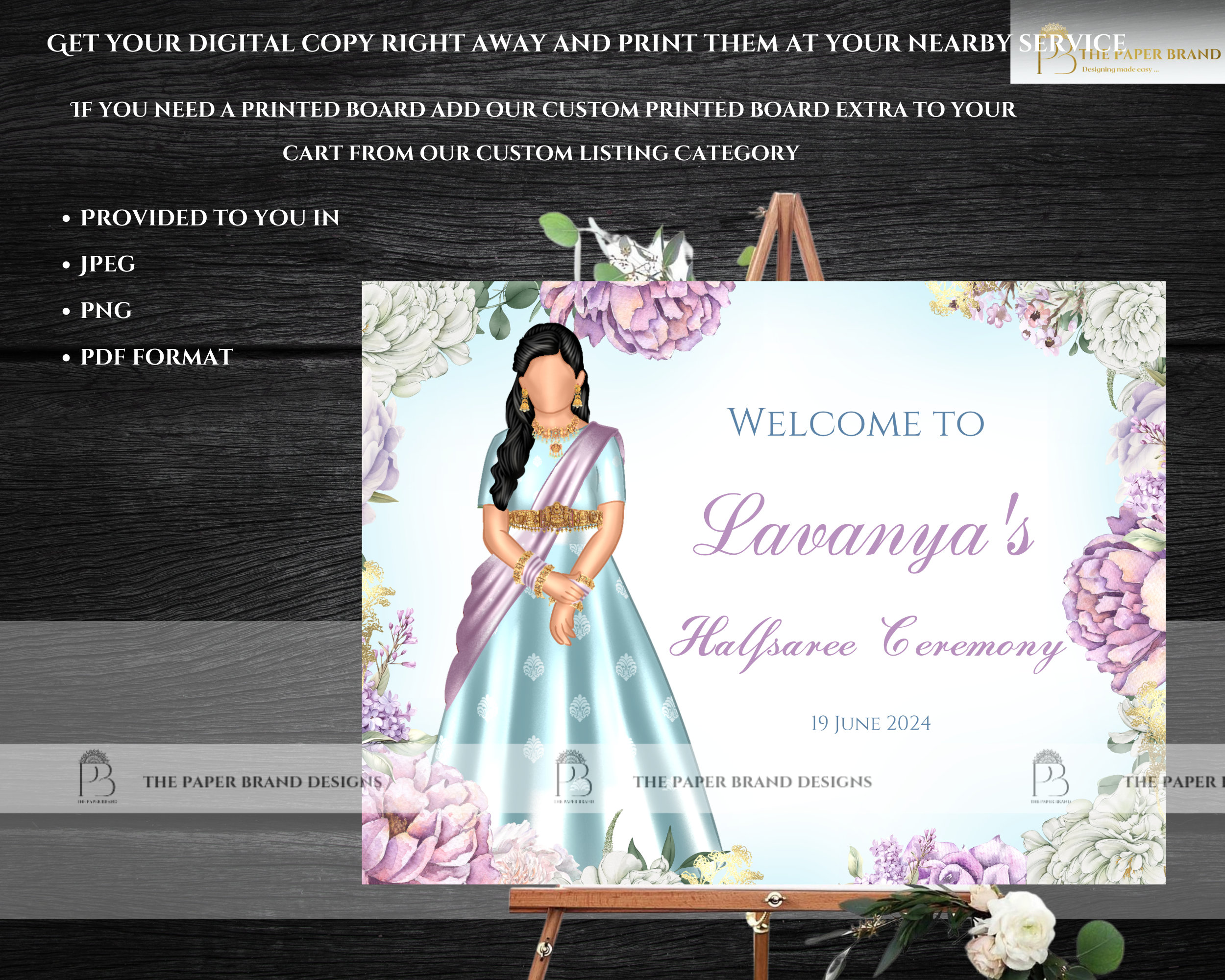 Half Saree Ceremony Poster, Half Saree Function Sign, Puberty ...