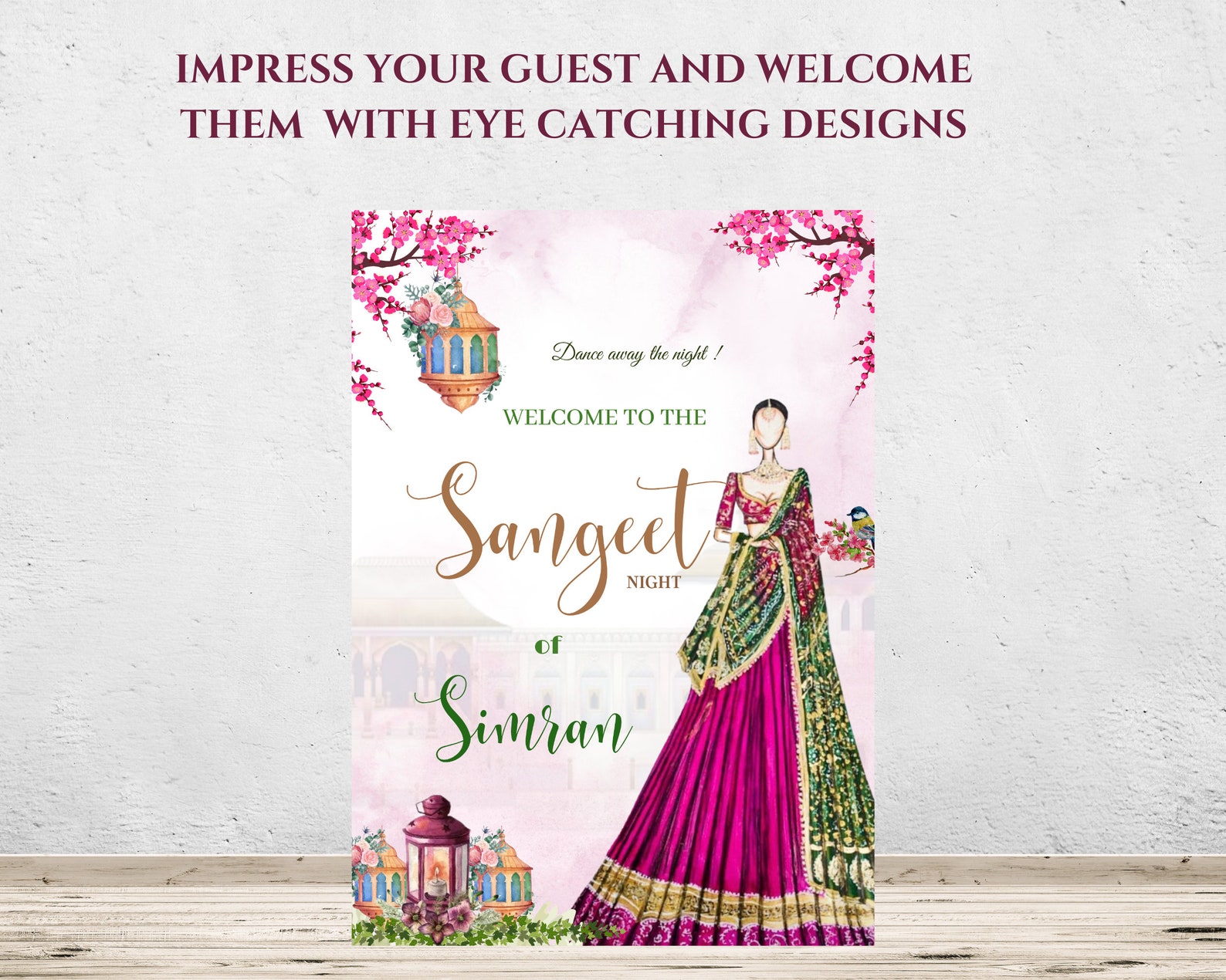 Sangeet Welcome Signs & Sangeet Signs, Haldi Posters to Sangeet Welcome ...