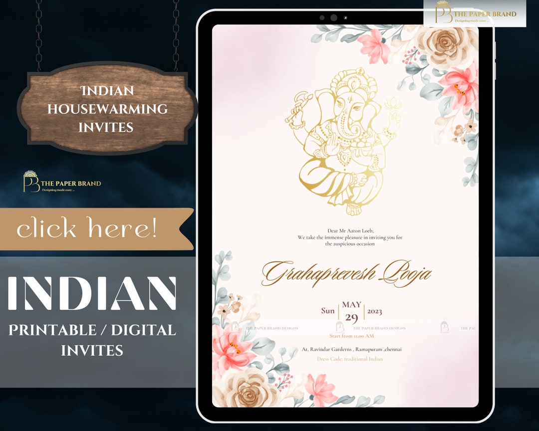 Indian House Warming Invitation & Grihapravesham Invites as ...