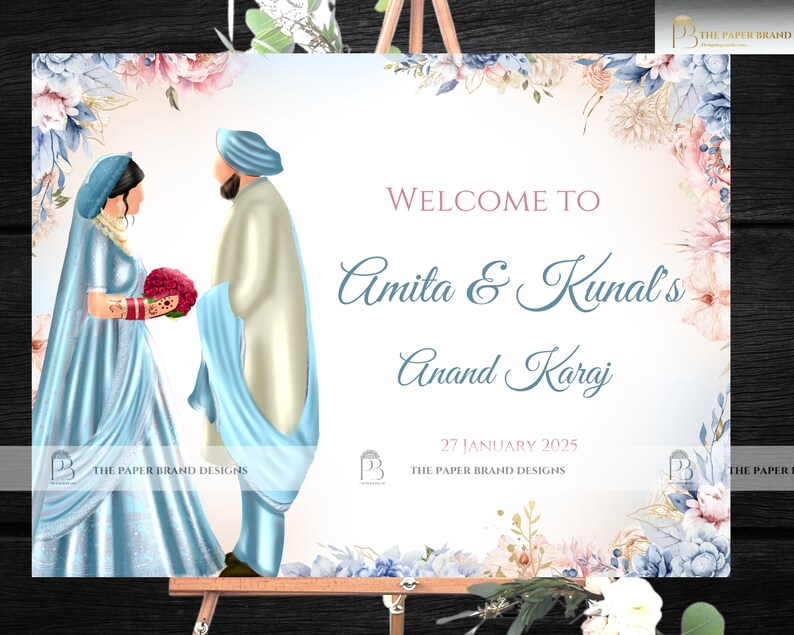Indian Wedding Welcome Signs in Sikh Wedding Posters in Anandkaraj ...