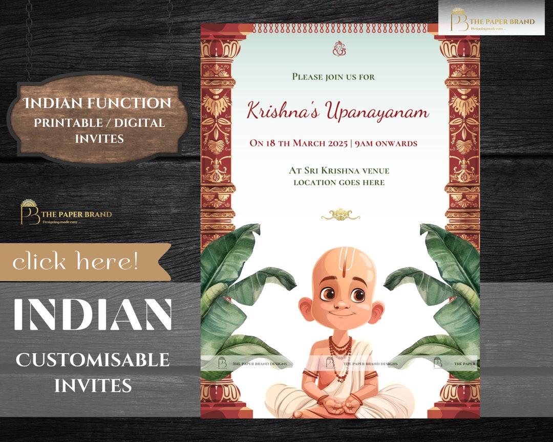 Upanayanam Invites in Thread Ceremony Invites Bhramin Invite ...