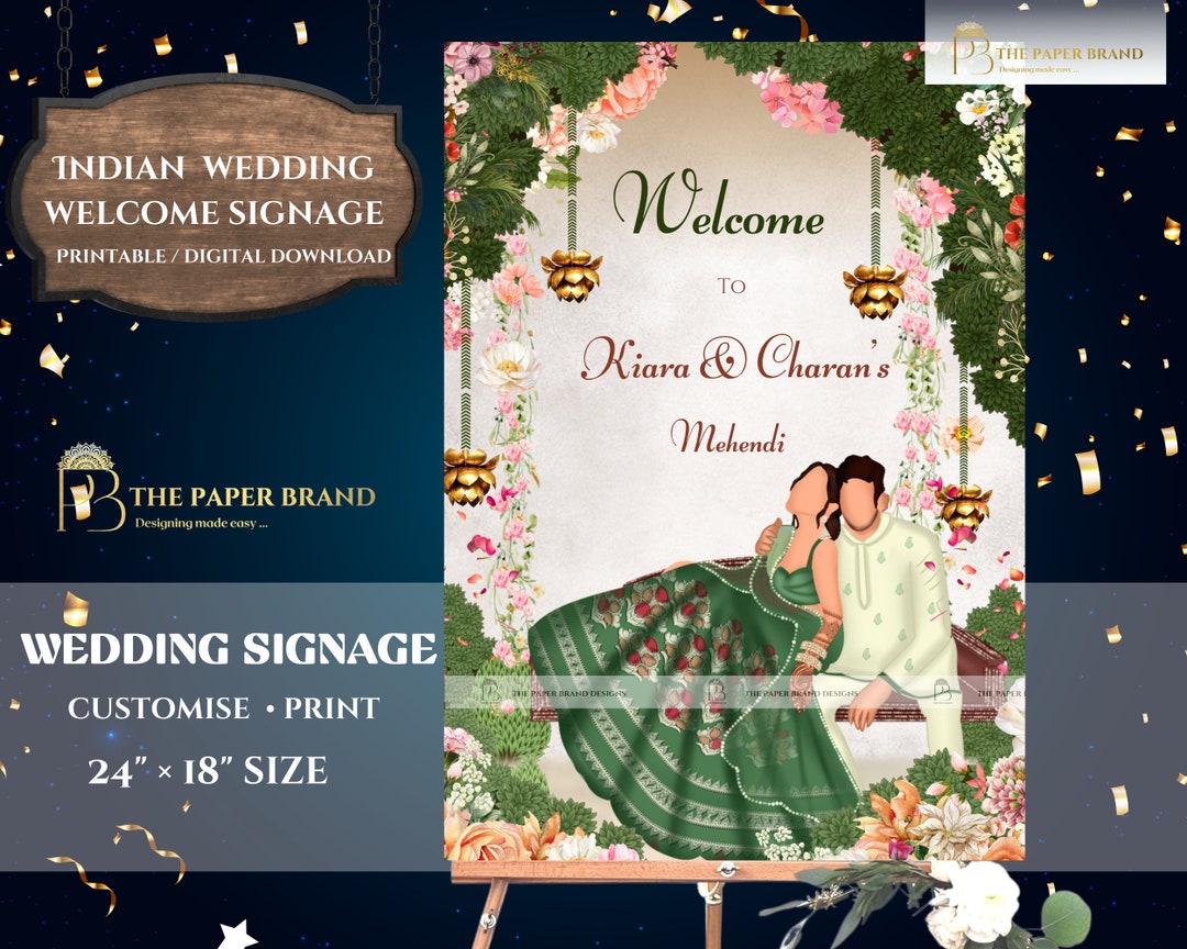 Mehendi Signs & Haldi Welcome Board as Pithi as Indian Welcome Boards ...