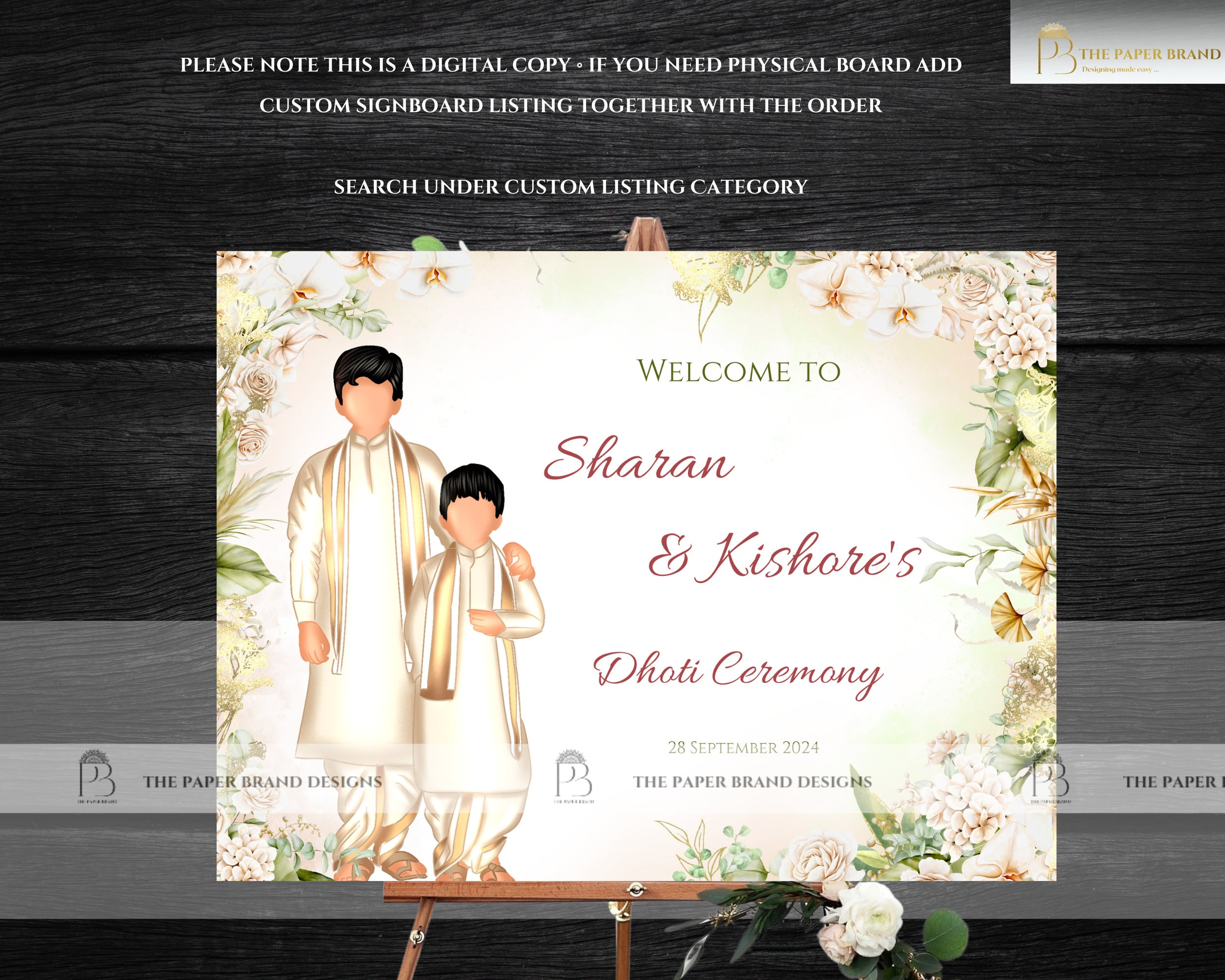 Dhoti Ceremony Poster, Dhothi Function Sign, Puberty Invitation, Dhothi ...
