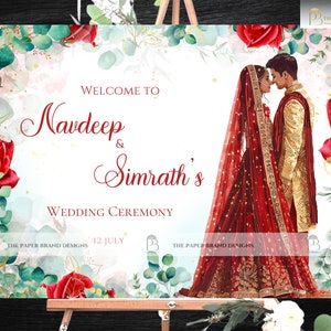 Indian Wedding Welcome Board as Hindu Welcome Signage, Hindu Wedding ...