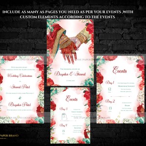 Indian Wedding Invitation as Illustration Hindu Digital Invitation in ...