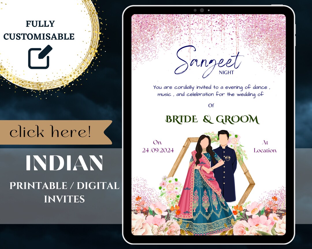 Digital Indian Wedding Invites & Sangeet Invites ,wedding Party Invites ...