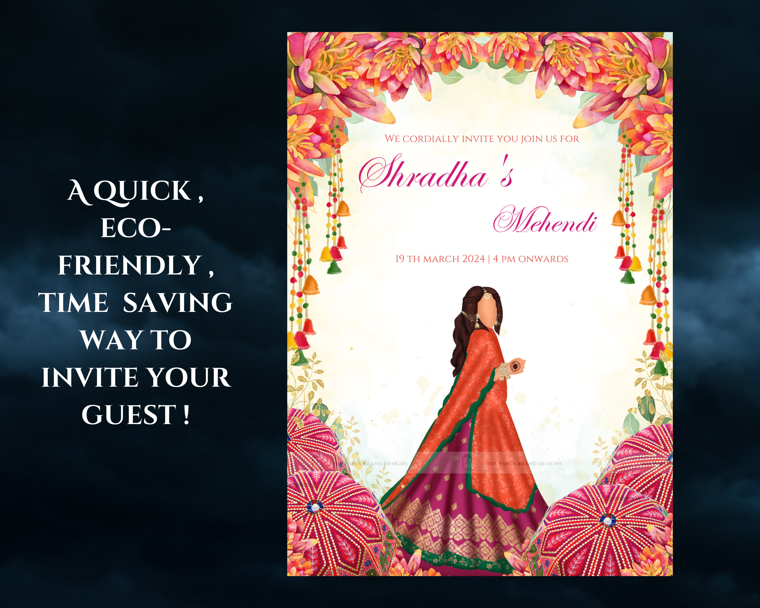 Mehendi Invites & Pithi Invites haldi Party Invites Mehndi - Etsy