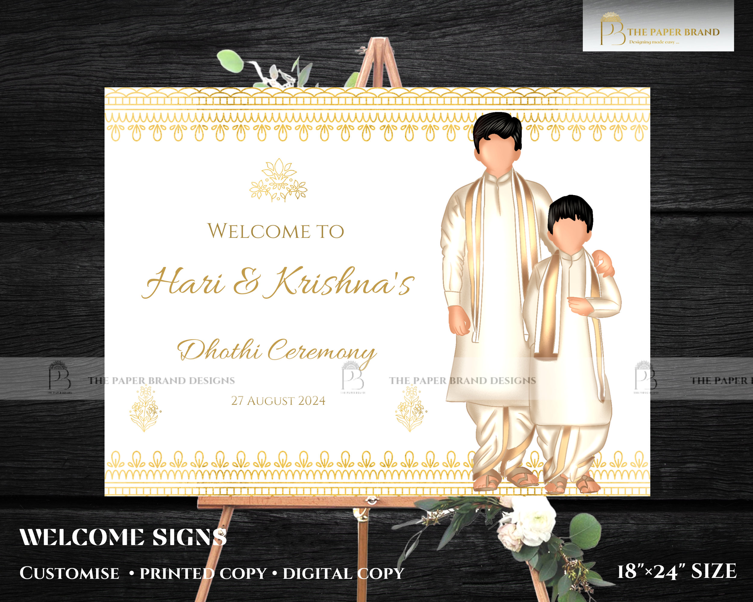 Dhoti Ceremony Poster, Dhothi Function Sign, Puberty Invitation, Dhothi ...