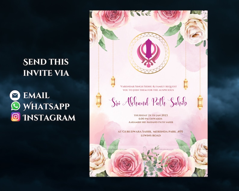 Akhand Paath Invite Digital, Sri Akhand Path Sahib Invite , Sikh ...