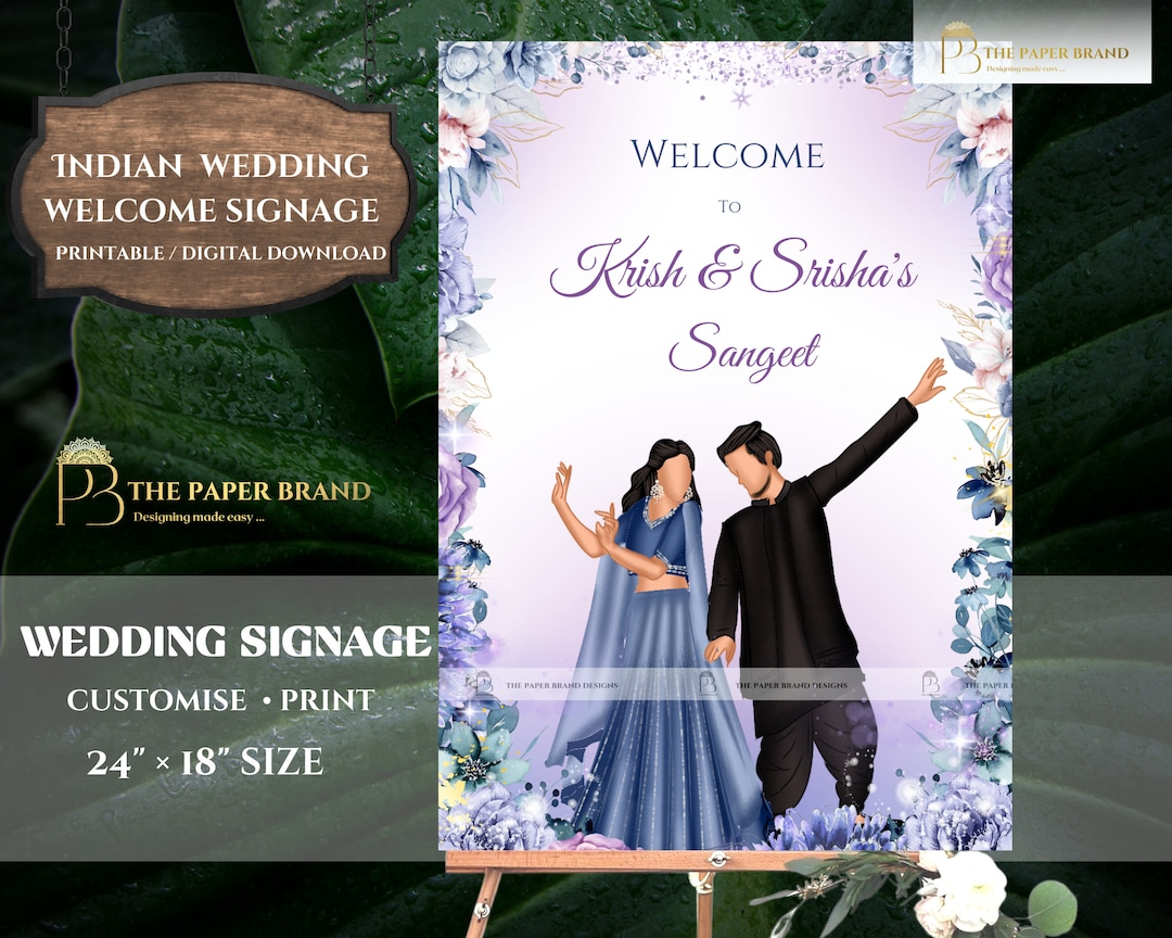 Sangeet Welcome Signs & Sangeet Signs, Haldi Posters to Sangeet Welcome ...
