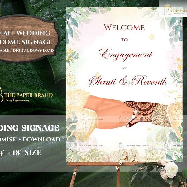 Indian Engagement Welcome Boards - Etsy