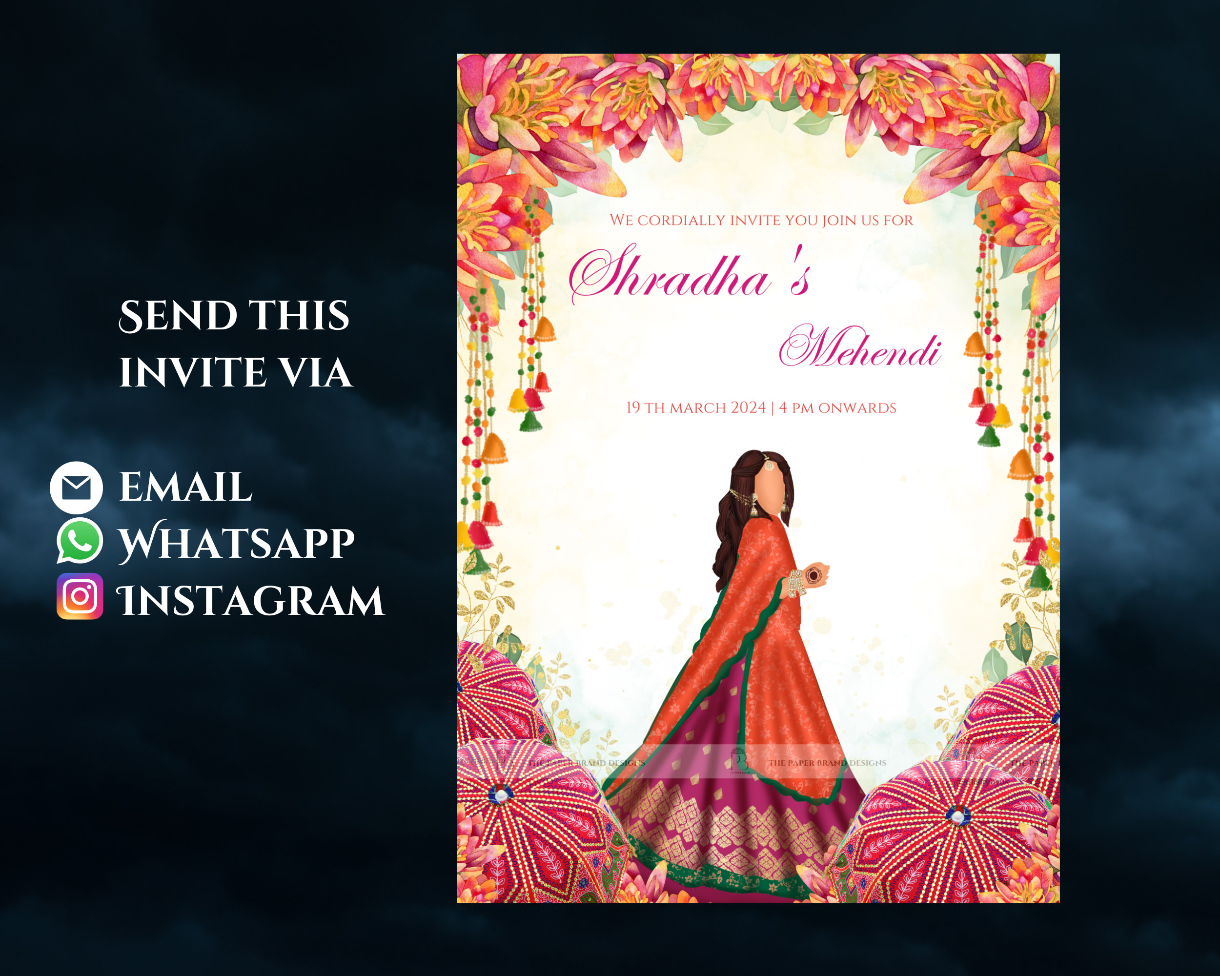 Mehendi Invites & Pithi Invites haldi Party Invites Mehndi - Etsy