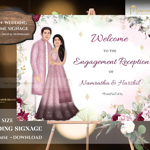Indian Engagement Welcome Boards - Etsy