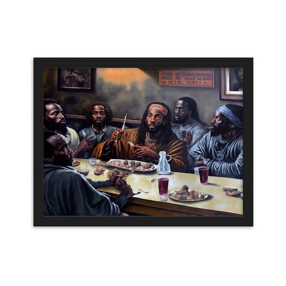 Black Jesus Last Supper Last Supper Framed 8x10 – Hulis Mavruk