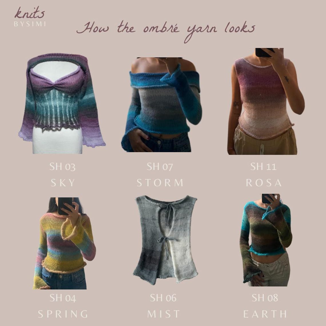 Handmade Ombré Knit Sweater / Jumper UK Size 6-10 With Side Splits and ...