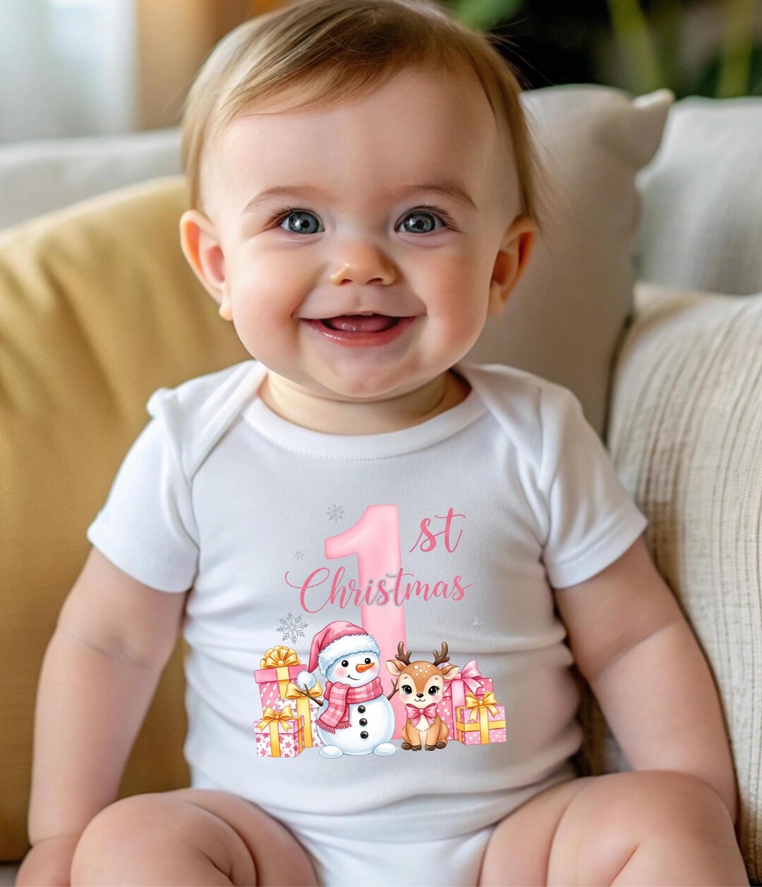 1st Christmas Baby Girl Shirt, My First Christmas Outfit, Baby Girl ...