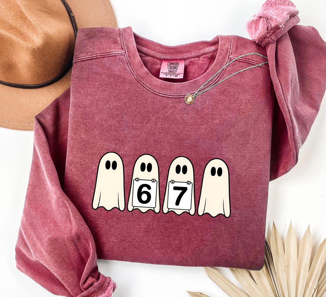 Comfort Colors® Halloween Six-seven Ghosts Shirt, Spooky 6-7 Graphic ...