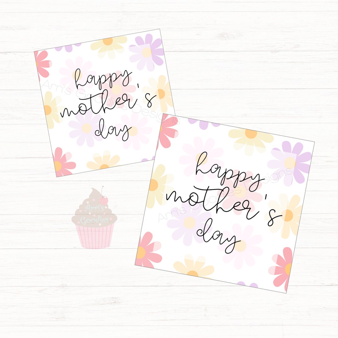 Printable 2&2.5" Tags- Mother's Day Printable Cookie Tag-floral Tag-i ...