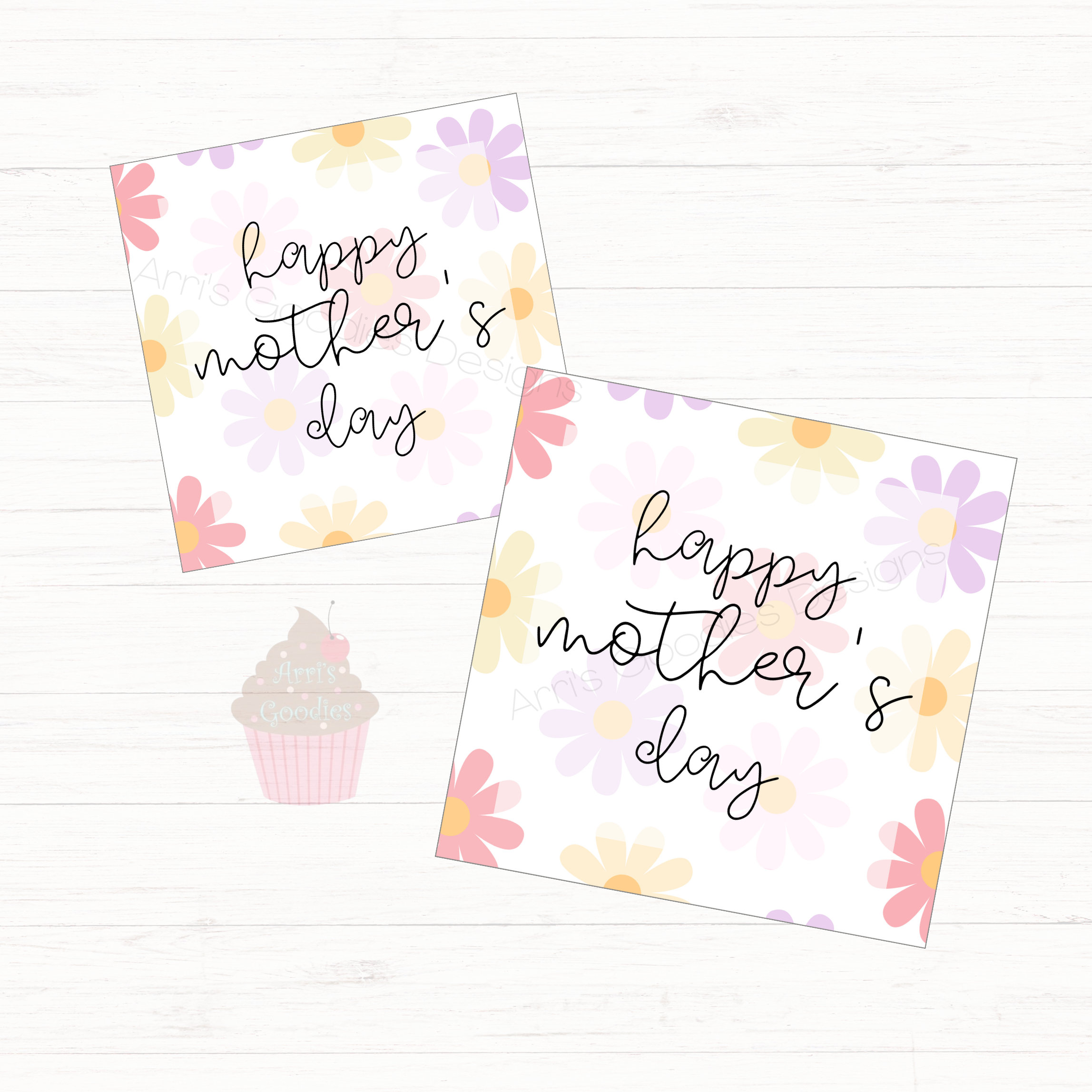 Printable 2&2.5" Tags- Mother's Day Printable Cookie Tag-floral Tag-i ...