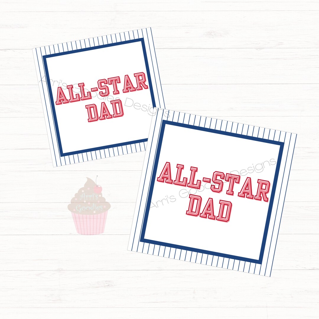 Father's Day Printable Cookie Tag- Fathers Day - All-star Dad ...