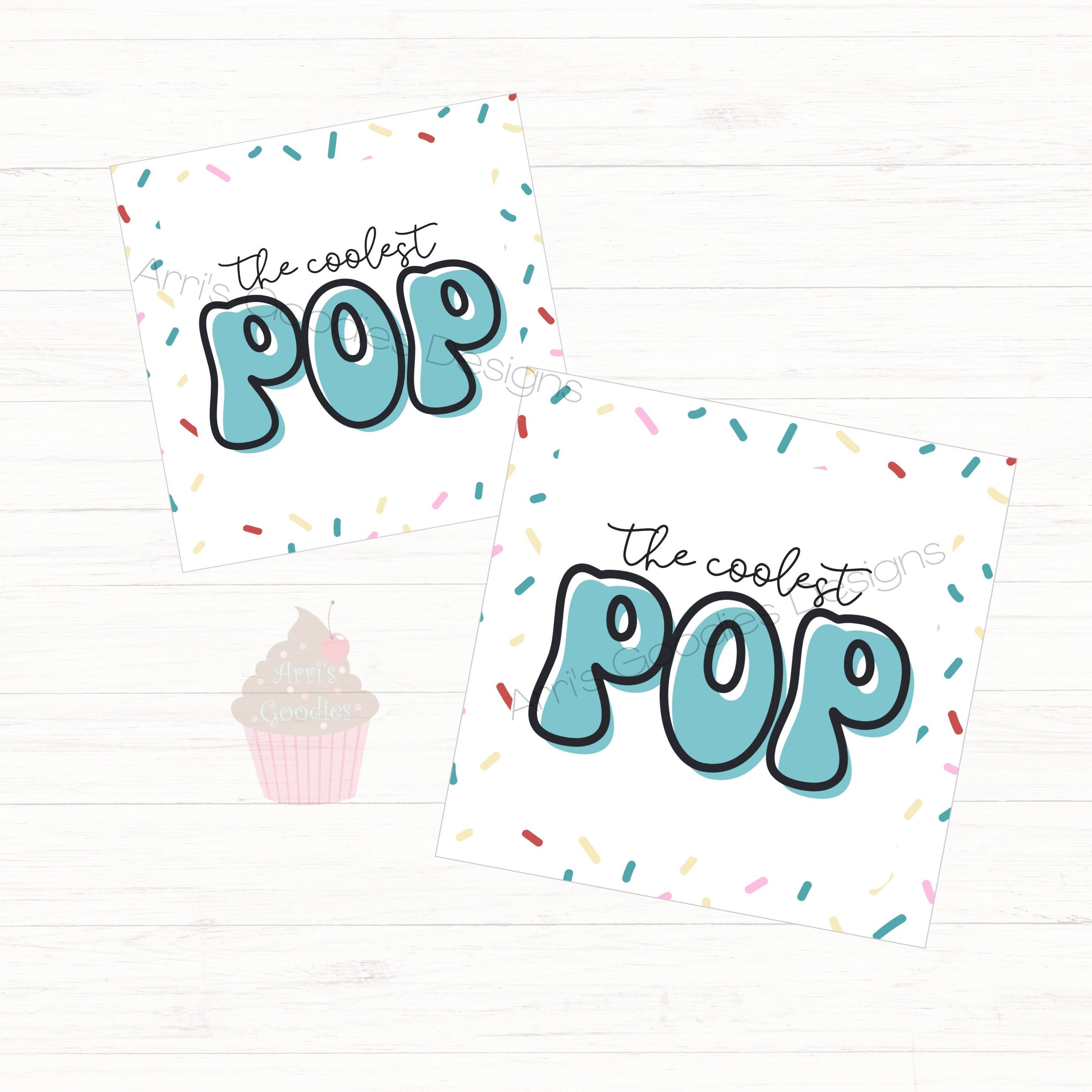 Father's Day "the Coolest Pop" Popsicle With Sprinkles 2" & 2.5" Tags ...