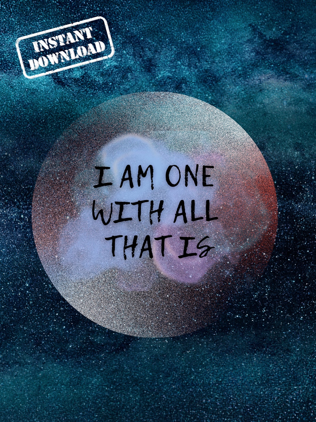 I Am One With All Poster-18 X 24 Inches-instant Download - Etsy