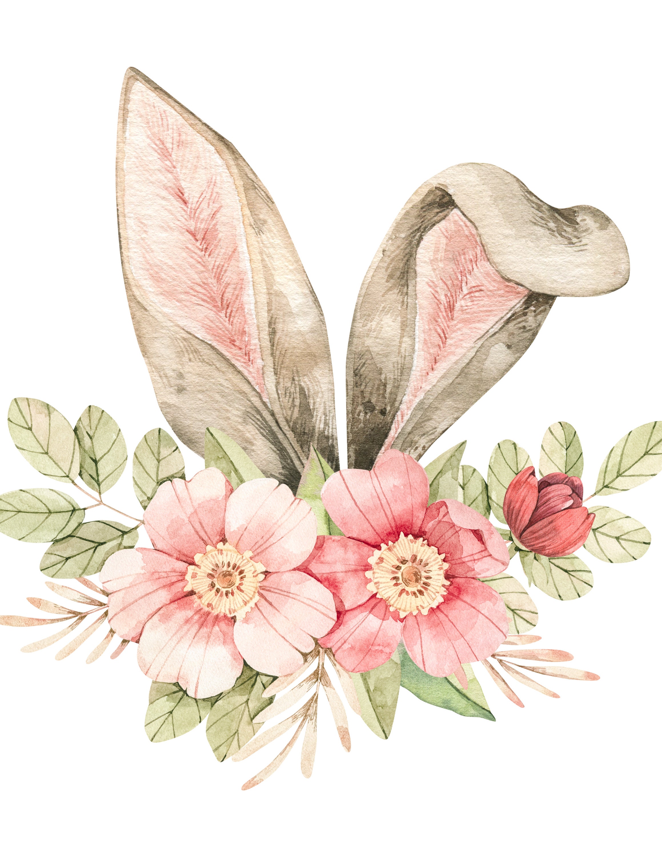 Bunny Ears Print-nursery Wall Art-kid's Bedroom-digital Download-girls ...