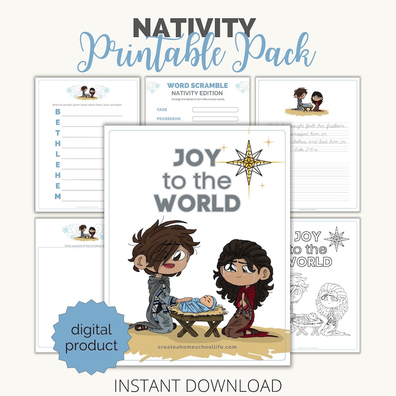 Nativity Printable Pack Nativity Activity Pages Christmas Games for ...