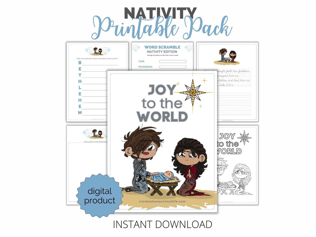 Nativity Printable Pack Nativity Activity Pages Christmas Games for ...