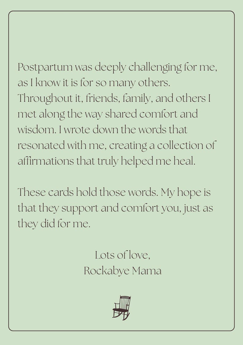 Postpartum Affirmation Cards | New Mom Support, Calming Inspiration ...