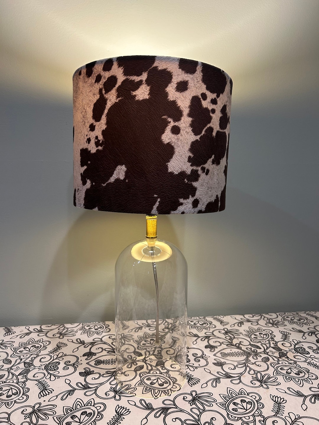 Hand-made Lamp Shades: Gorgeous Faux Cow Hide Lampshade Perfect for Any ...