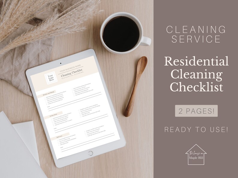 Residential Cleaning Check List, House Cleaning Client Forms, Editable ...