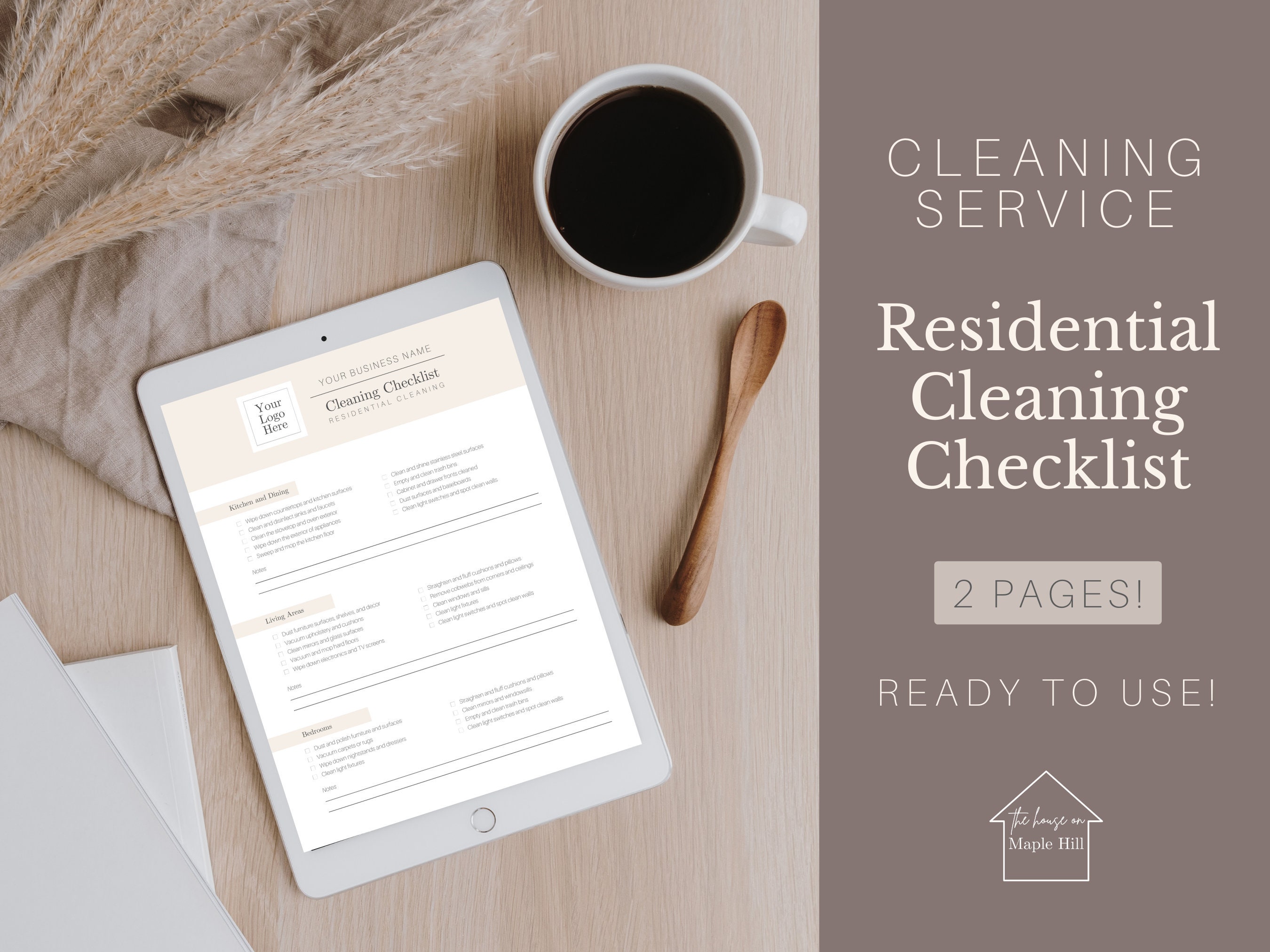 Residential Cleaning Check List, House Cleaning Client Forms, Editable ...