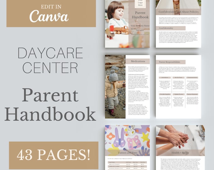 Daycare Center Parent Handbook, Daycare Forms, Daycare Contract ...