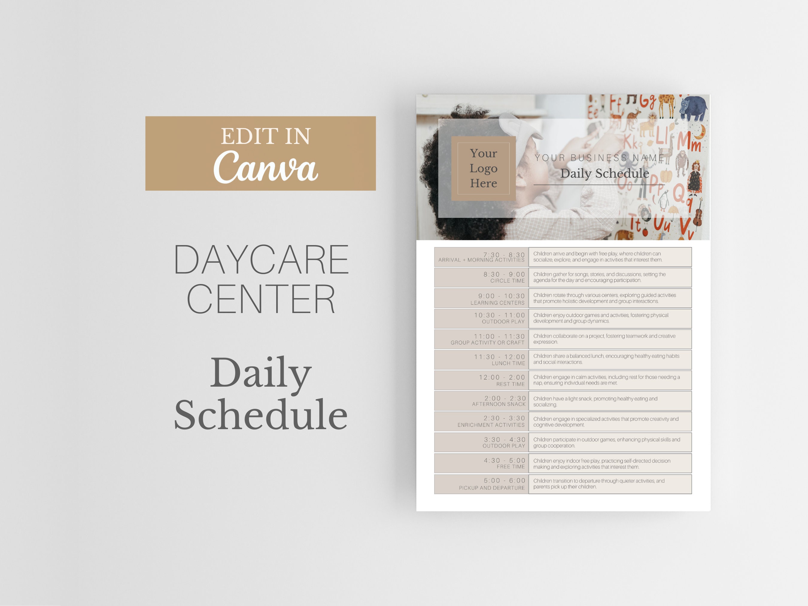 Daycare Center Daily Schedule, Daily Daycare Schedule, Daycare Forms ...
