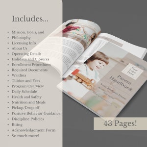 Daycare Center Parent Handbook, Daycare Forms, Daycare Contract ...