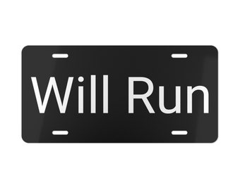Will Run License Plate - Etsy