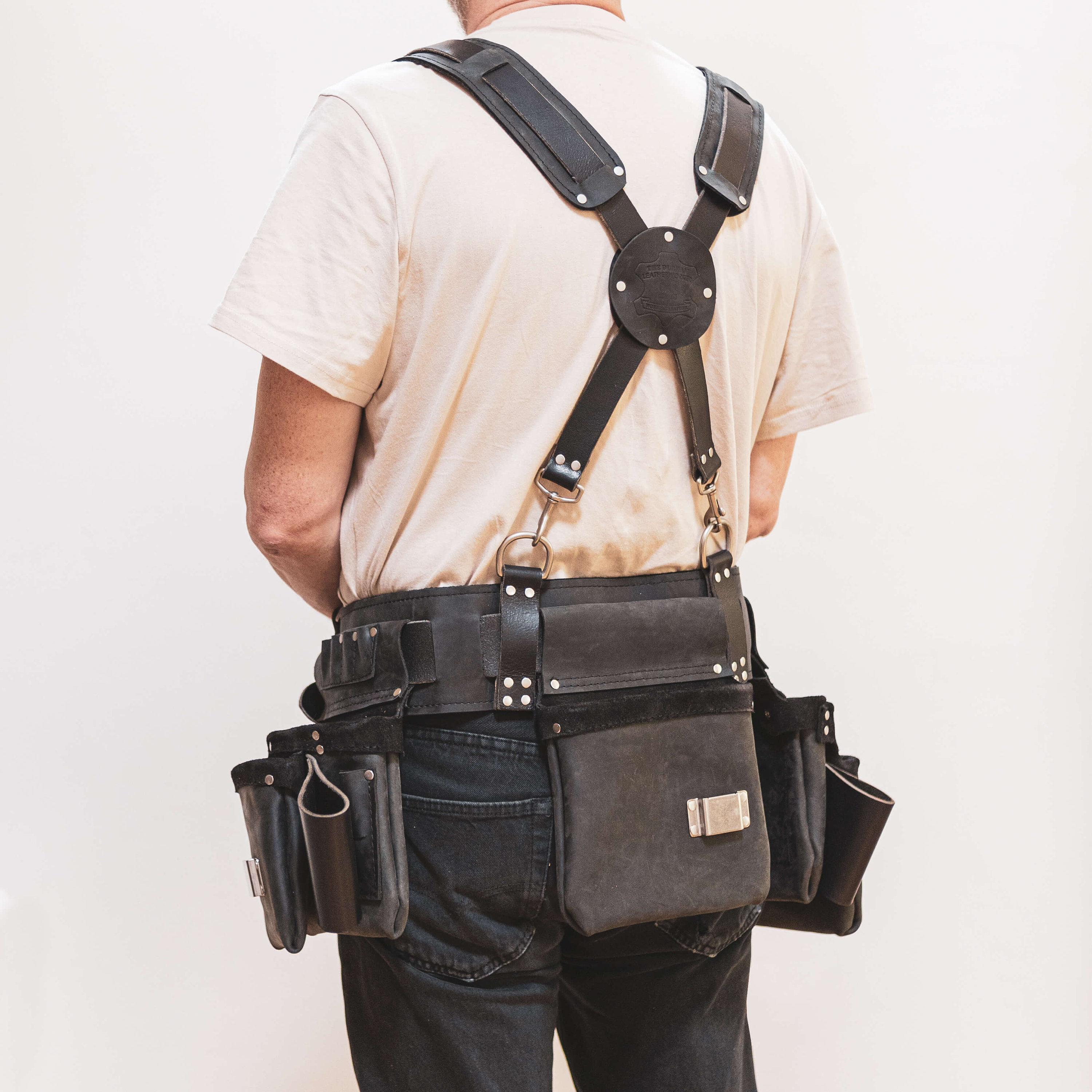 Professional Carpenter Leather Tool Belt, Tool Belt With Suspenders, Tool Belt Pouch, Handmade ...