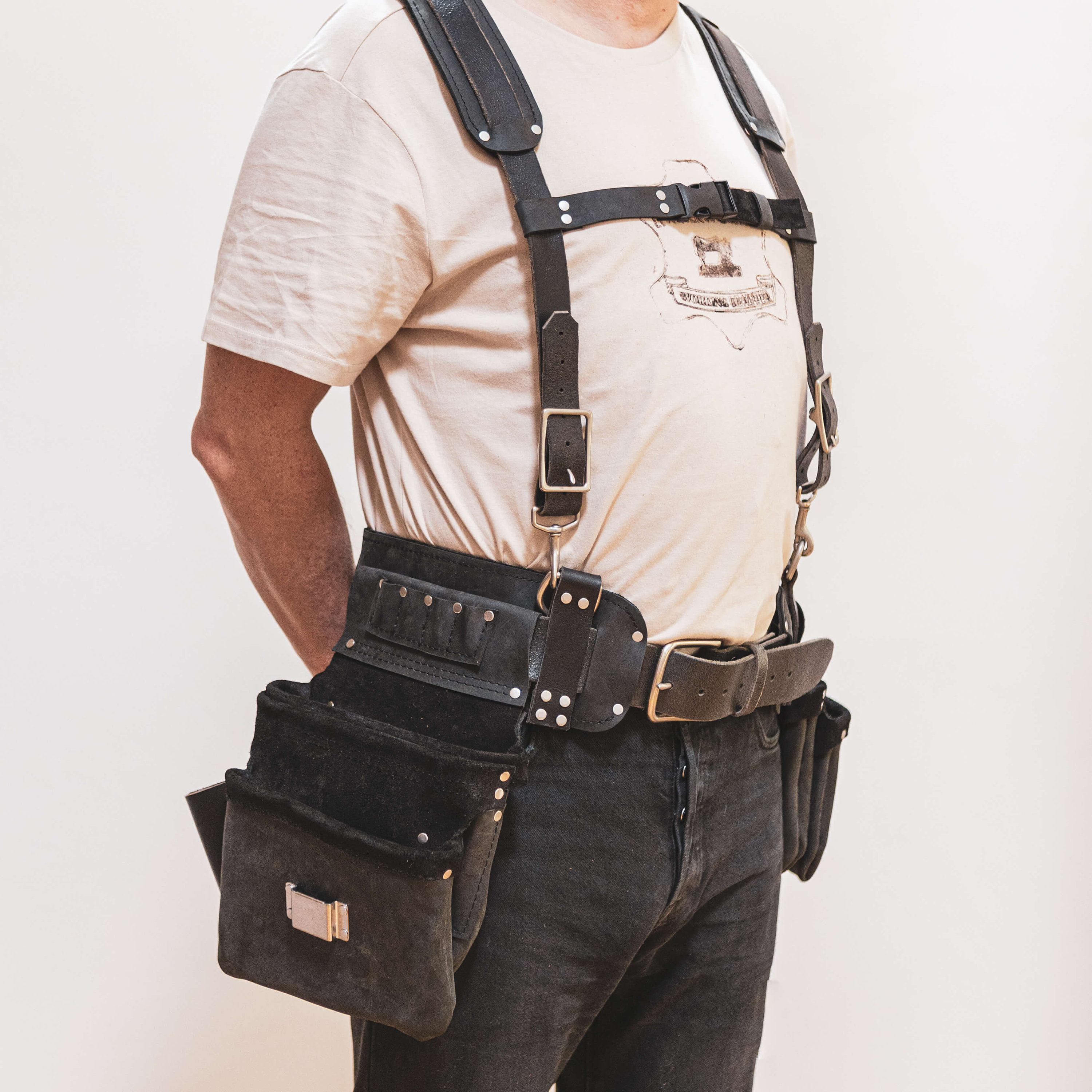 Professional Carpenter Leather Tool Belt, Tool Belt With Suspenders, Tool Belt Pouch, Handmade ...