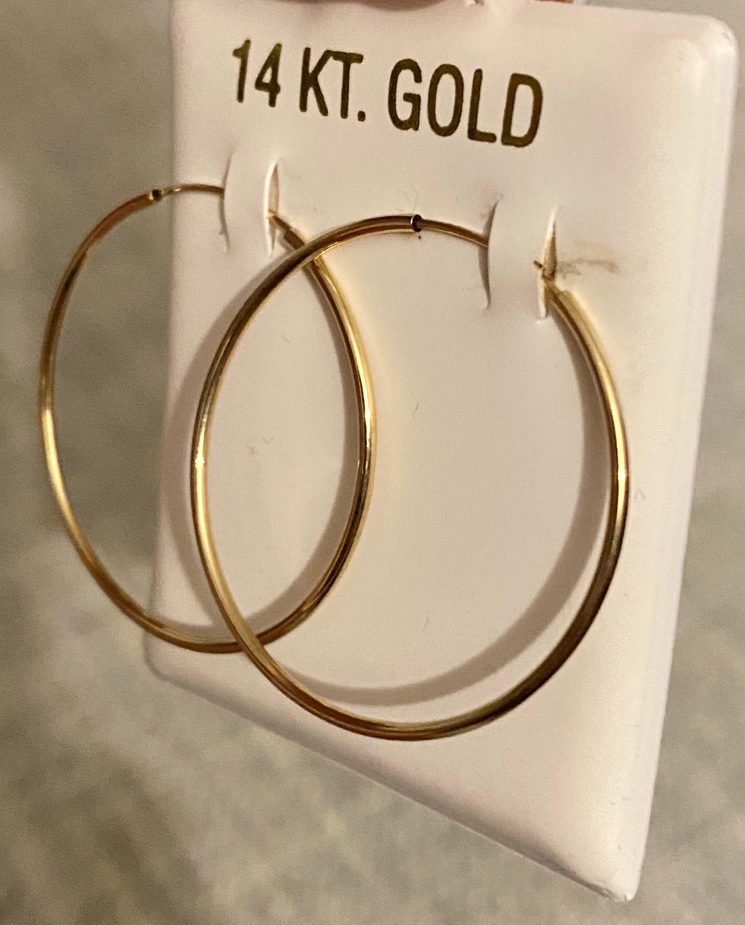 14K Solid Gold Thin Hoop Earringswire Hoop Earringswhite and - Etsy