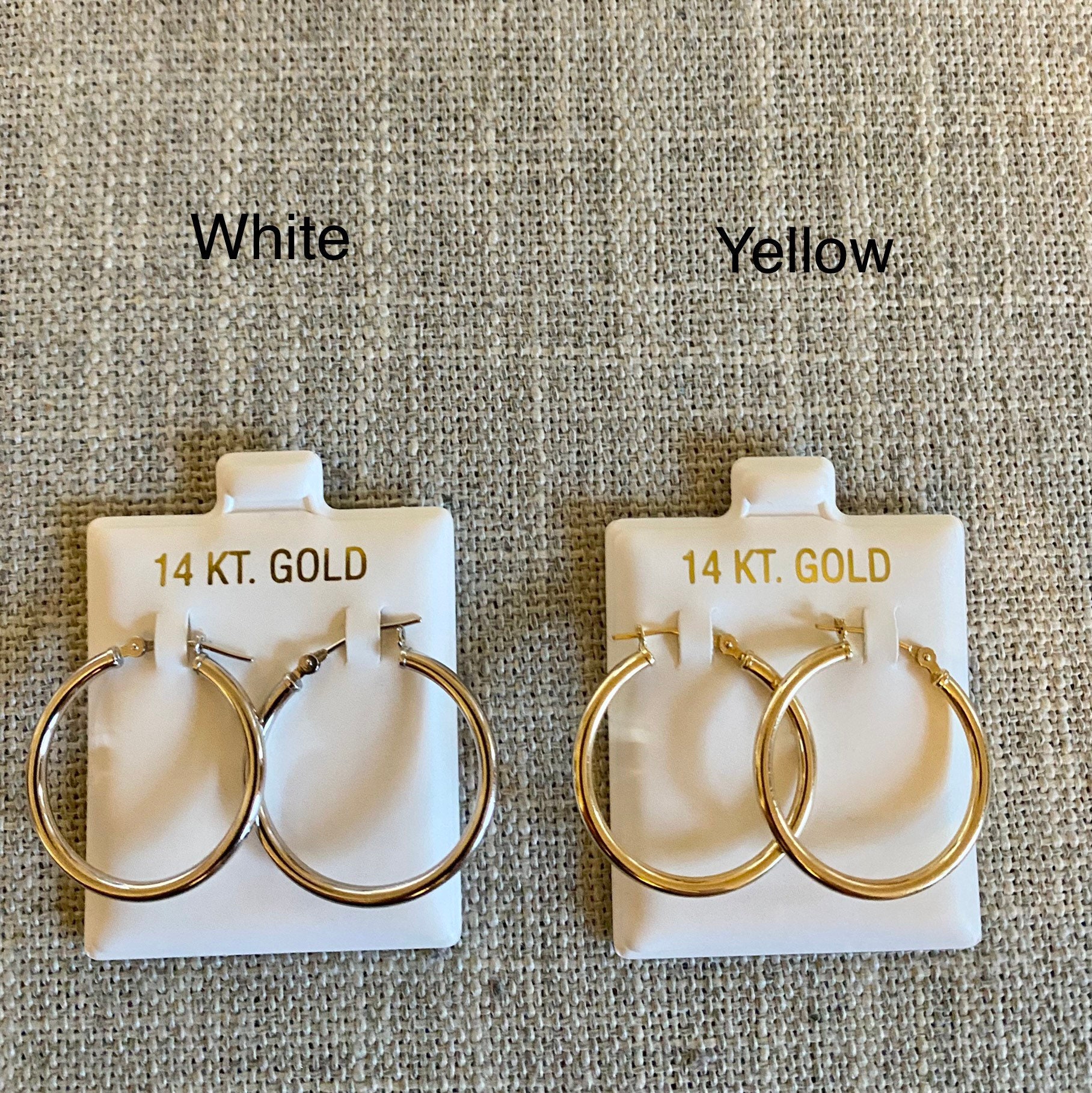 14K Solid Gold Hoop Earrings 14K Gold Hoops - Etsy