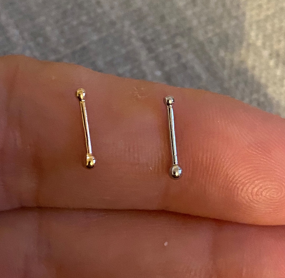 14K Solid Gold Nose Stud, Bone Nose Stud, Classic Gold Nose Ring - Etsy
