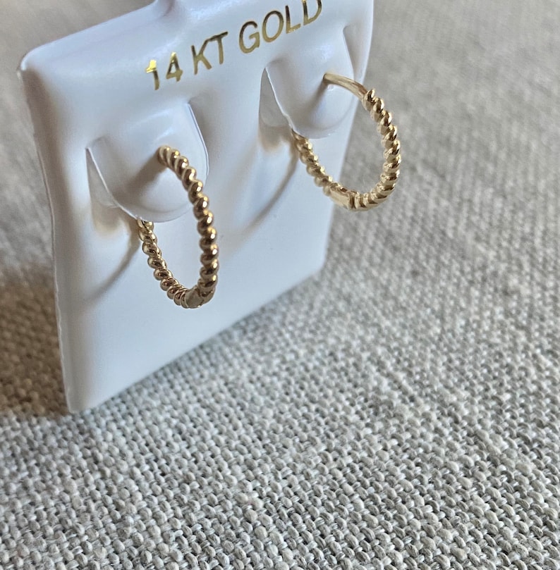 14K Solid Gold Hoop Earrings, Small Gold Hoops,rose Gold-yellow Gold-white Gold Earrings - Etsy